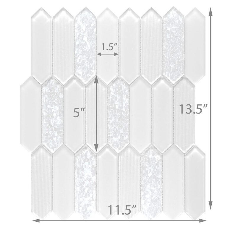 White Pearl Glass Picket Design Backsplash Tile ( Unique Pearl )